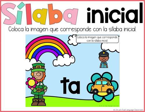 Kinder Actividades Digital de lectura: Sílabas iniciales, abecedario, y más