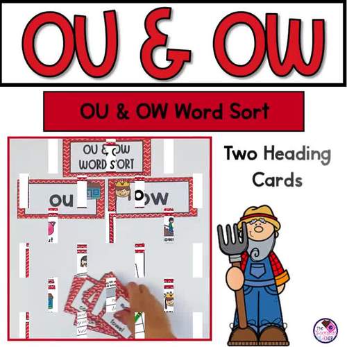 OU and OW Diphthongs Phonics Worksheets, Word Sorts, and Word Building ...