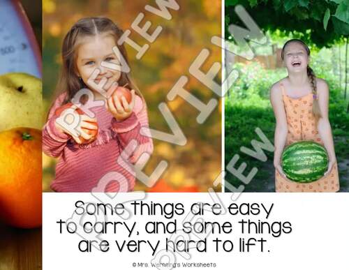 PROPERTIES: WEIGHT - Projectable Read-Aloud Lesson - KINDER SCIENCE