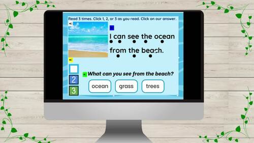 Level B Reading Oceans and Rivers (Boom Cards with Audio) | TPT