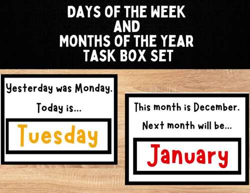 Special Education Task Box l Days and Months l Calendar Activity l Task ...