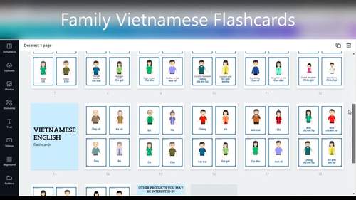 VIETNAMESE FAMILY FLASH CARD | family vietnamese english flashcards
