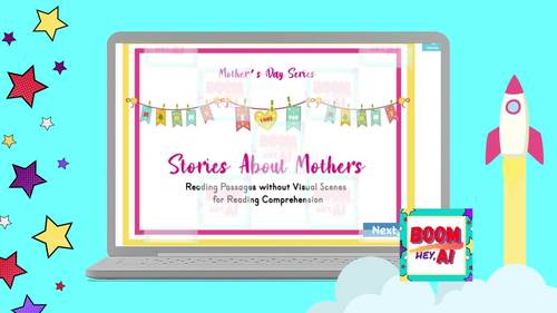 Mothers Day BOOM CARDS Speech Therapy reading comprehension short story ...