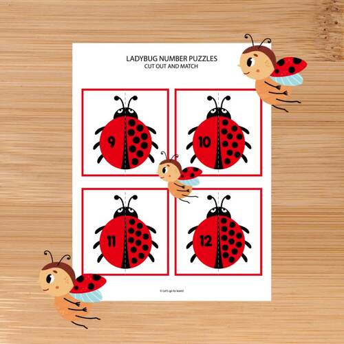 Ladybug Number Matching Game – 1-12 Number Recognition Activity ...