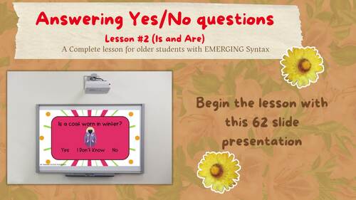 Answering Yes and No Questions #2 (Is & Are) Boom and Slide Lesson