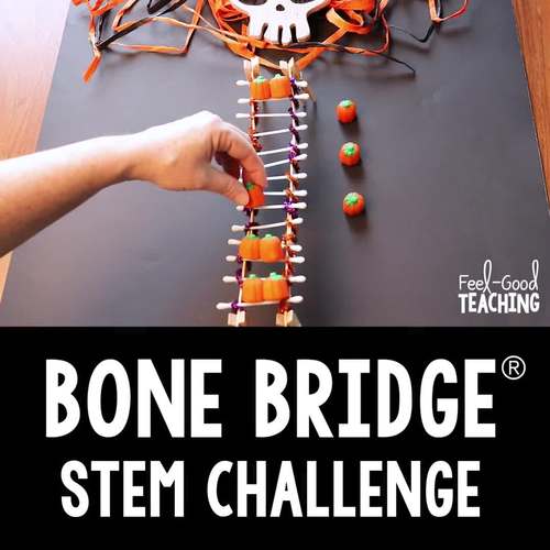 Halloween STEM Challenge Bone Bridge® PAPERLESS version | TpT