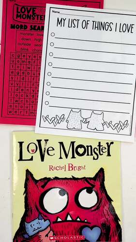 The Love Monster Valentine's Day Read Aloud Book & Activities Comprehension