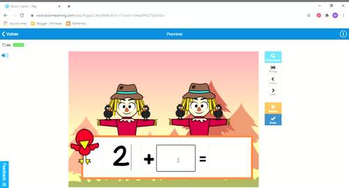 BOOM CARDS FALL: Games for ADDITION SENTENCES up to 10 | Digital Math Game