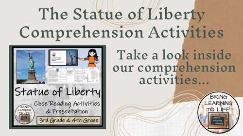 Statue of Liberty Close Reading Comprehension Activities | 3rd Grade ...