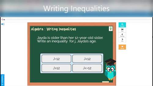 Algebra : Writing Inequalities Boom card by SG Math Guru | TpT