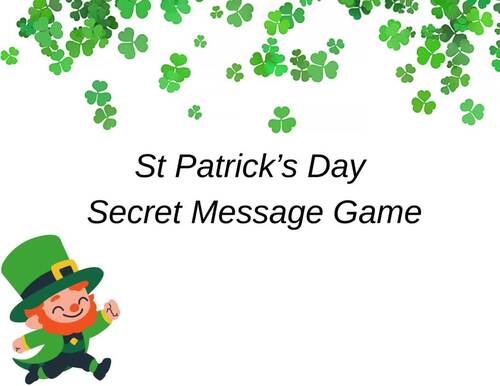 St Patrick’s Day Secret Message Game | Printable Logic Puzzle for Kids ...