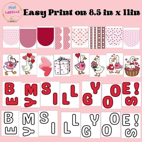 Valentine’s Day Bulletin Board Kit | Waddle I Do Without You Goose Theme