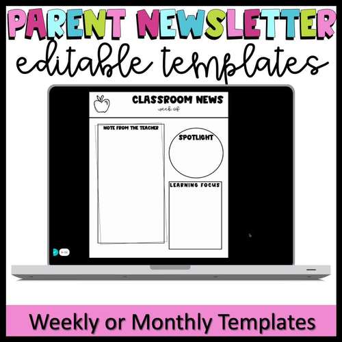 Editable Parent Newsletter Template by Faithfully Elementary | TpT