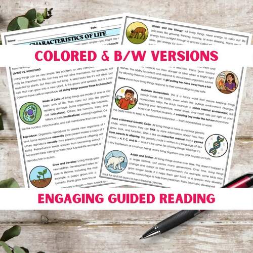 Characteristics of Life Reading Comprehension Passage and Questions ...