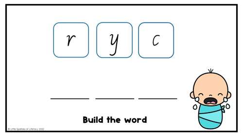 Phonics Build A Word Slides - Long I Spellings - i, ie, y, i-e, igh
