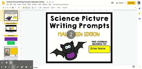 October Science Activity- Halloween Writing Prompts - Printable and Google