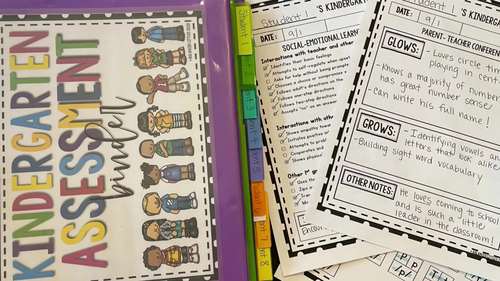 Assessment Pack for Kindergarten with Parent-Teacher Conference & Data ...