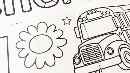 First Day Week of Back to School Collaborative Coloring Posters Sheet ...