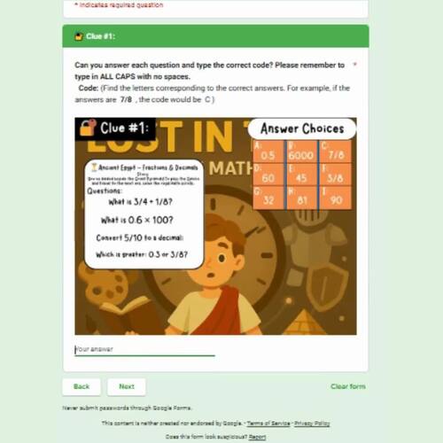 Lost in Time Math Escape Room | 6th Grade End of Year Digital & Print ...