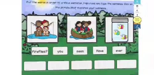 Typing Practice Sentence Structure Camping Boom Cards™ No Prep Fast ...