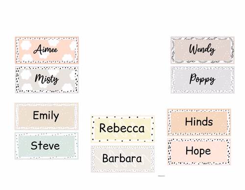 Printable Boho Alphabet Letters Bundle Pack, Student Desk Plates, Name ...