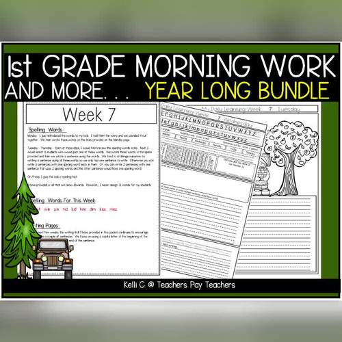 1st Grade Morning Work and More Weeks 1 - 36 BUNDLE by Kelli C