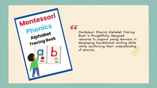 Montessori Alphabet Tracing Book with Phonics Song by KinderNest Creations