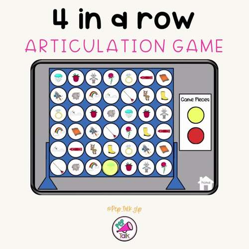 4 in a Row Game Articulation Bundle by Pep Talk | TPT