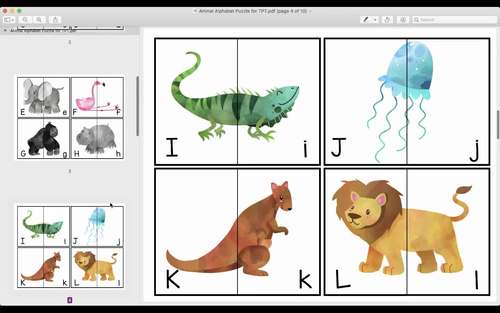 Self-Correcting Animal Alphabet Puzzle by A Teacher and her Cat | TpT