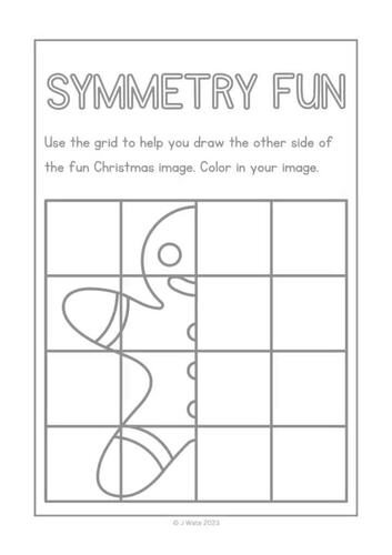 Christmas and Winter Symmetry Worksheet Pack: Christmas Activities for Kids
