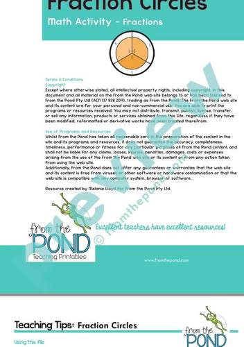 Fraction Circles - A fun way to find a fraction of a group by From the Pond