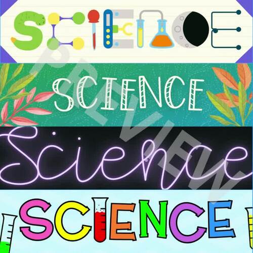 Science Google Classroom animated headers bundle for middle & high school