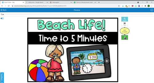 Telling Time to the Nearest 5 Minutes Boom Cards Digital Activity