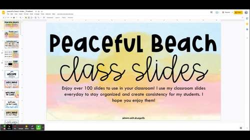Beach Editable Slide Templates with Timers for Google Slides and PowerPoint