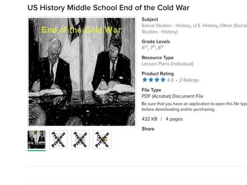 US History Middle School End of the Cold War by Social Studies Studio