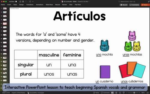 Beginner Elementary Spanish Lesson | La escuela, los útiles escolares ...