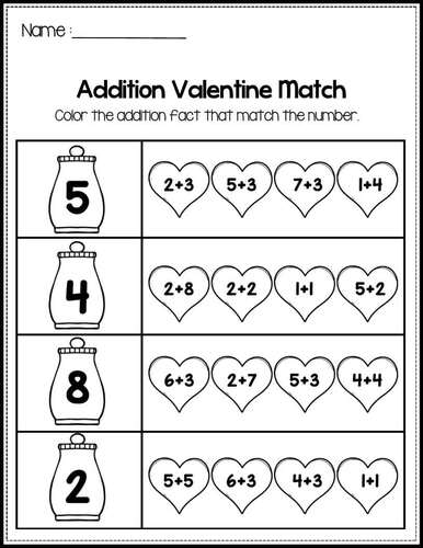 Valentines addition and subtraction to 10 | macthing number to 10 by ...