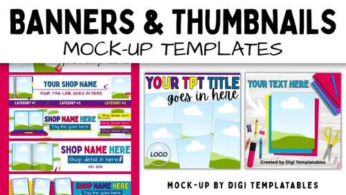 Shop Banner and Thumbnail Image Templates, Editable Canva Mockup for ...