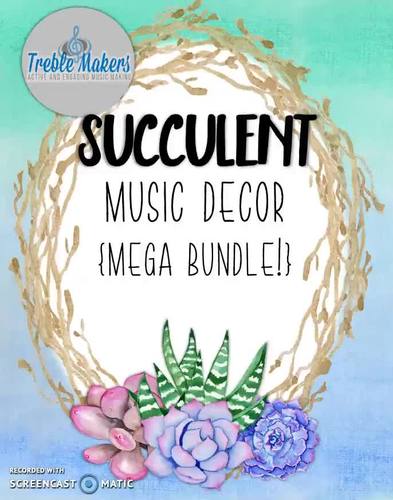 Succulent/Cactus Music Decor- MEGA BUNDLE! | TPT