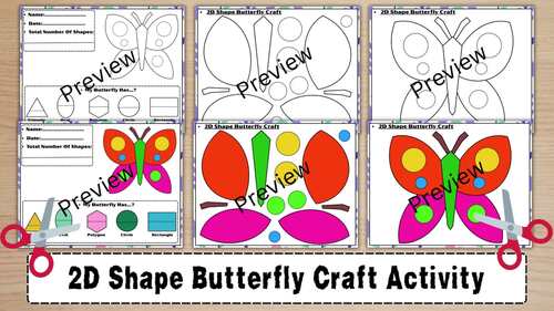 2D Shape Butterfly Craft | Spring Math Activity | Geometry Cut & Paste