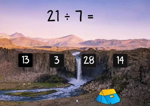 Summer BOOM Cards 100 Division Facts Camping Scenes by Smart Teaching