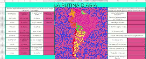 Spanish Daily Routine Vocabulary Activities Bundle | La Rutina Diaria
