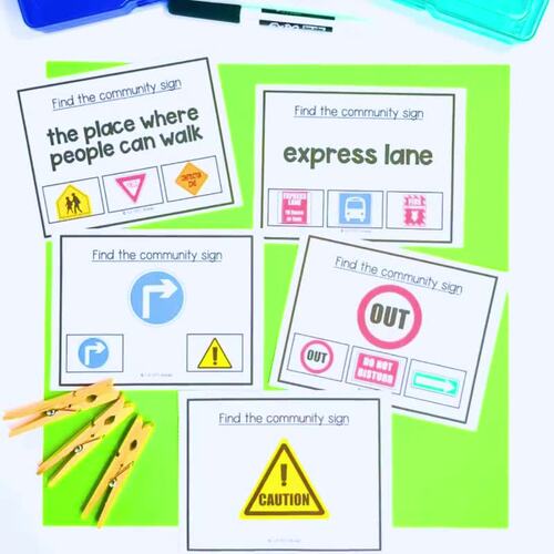 Environmental Print Community Helpers Task Card Safety Scenarios Life ...