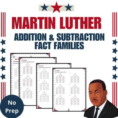 MLK DAY Addition & Subtraction Fun Fact Families Puzzles No Prep Math ...