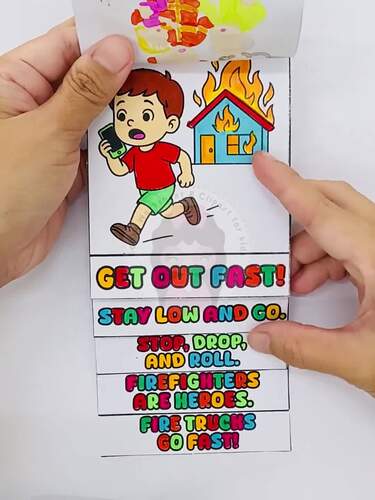 Fire Safety Mini Book for PreK–2 | Cut, Fold, Read & Color Craft