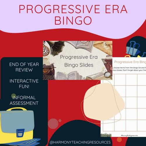 End of Year | Unit Review | Progressive Era Bingo | Interactive Activity