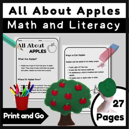 Fall All About Apples with Johnny Appleseed|Apple Life Cycle, Math and ...
