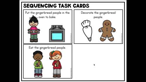 How to Make Gingerbread Cookies Sequencing Task Cards Winter Language ...