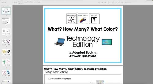 How Many? What Color? What? Adapted Book {TECHNOLOGY} by The Autism Helper