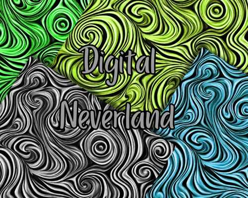 Swirls Pattern Digital Paper Pack , Pastel Colors Wavy Rainbow Backgrounds